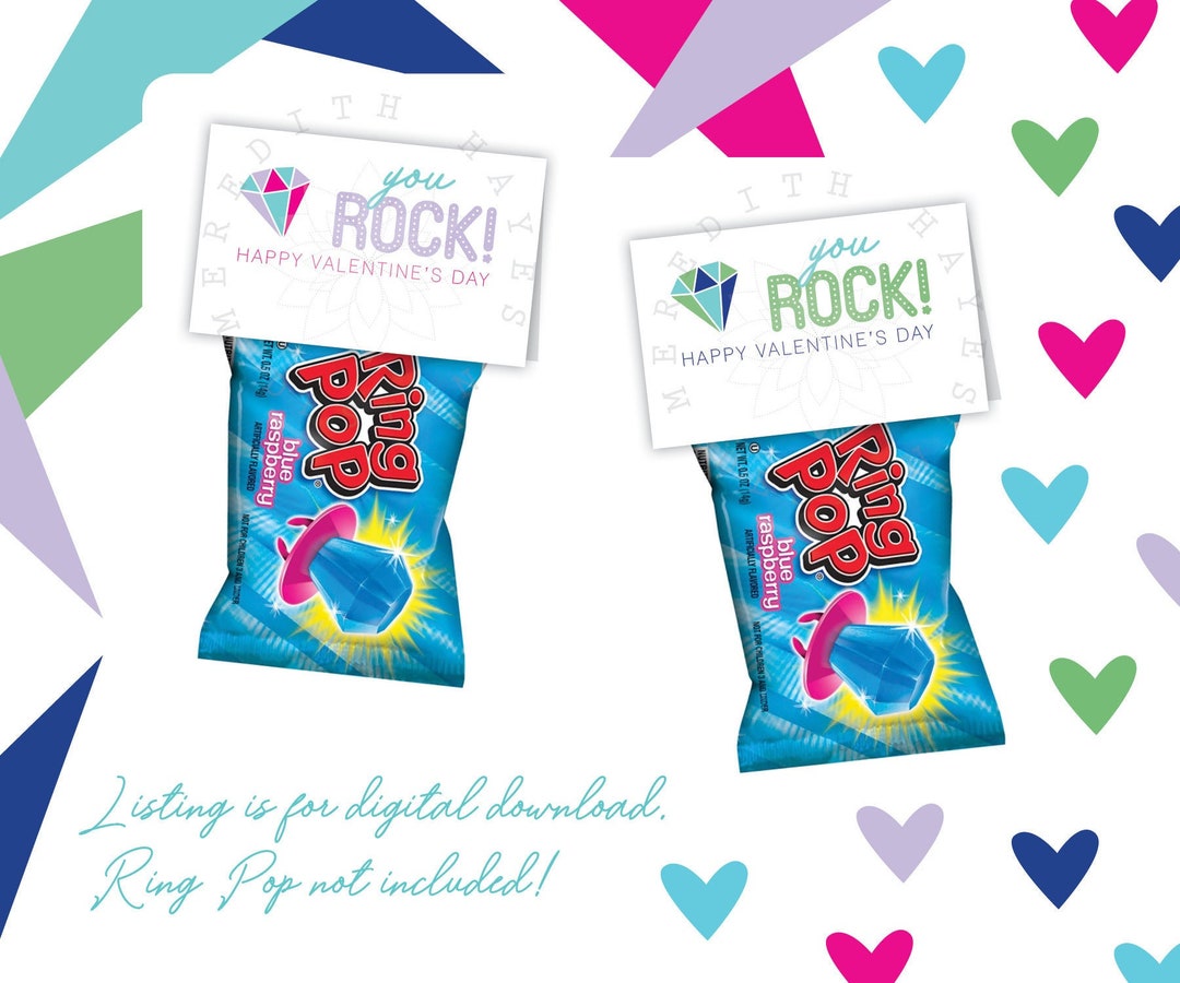 Ring Pop Valentine Printable - Instant Download - Etsy