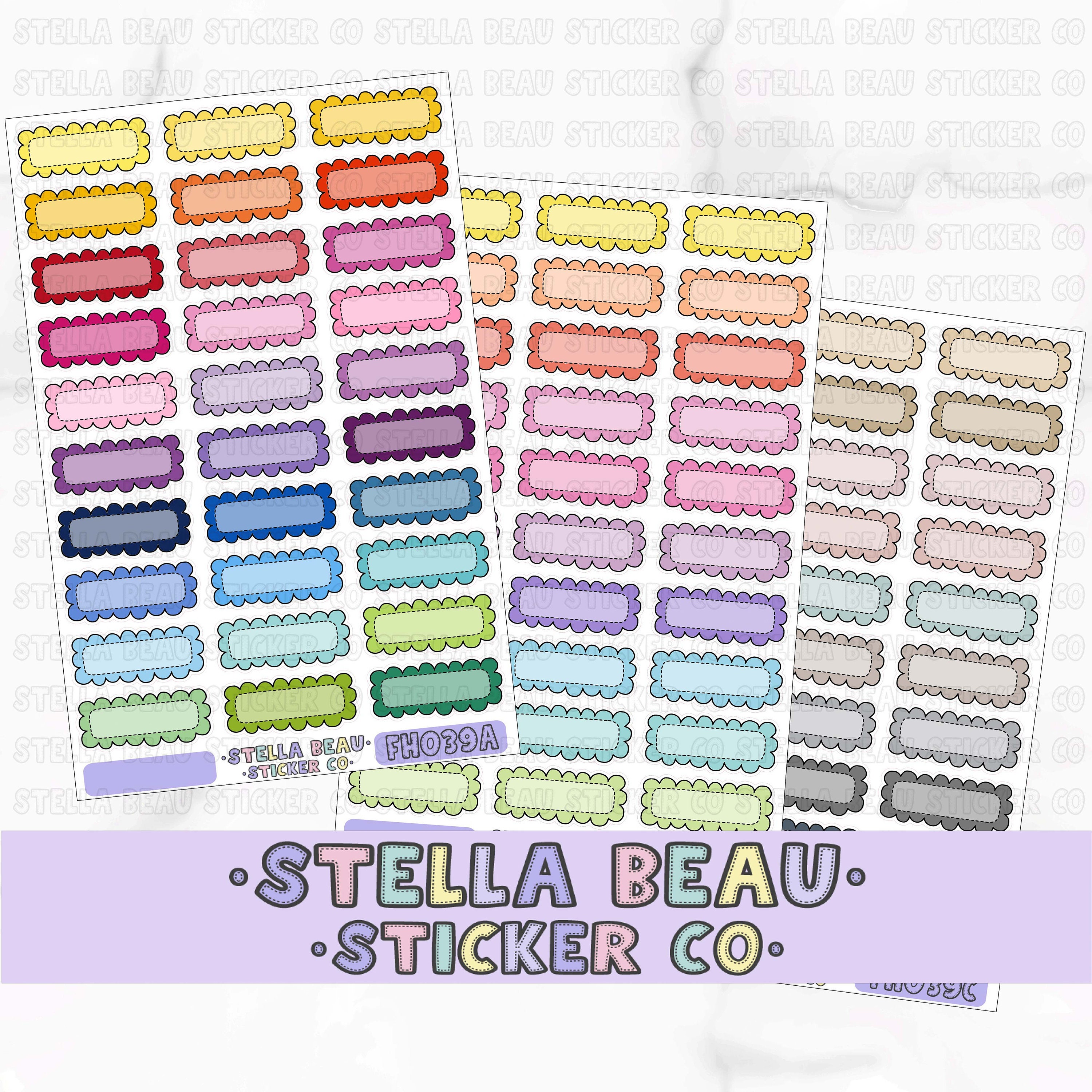 Papercraft Stickers Box Planner Stickers Doodle Mosaic Quarter Box ...