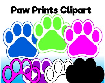 Dog Paw Print Clip Art. 18 Digital Dog's Paws Prints - Etsy