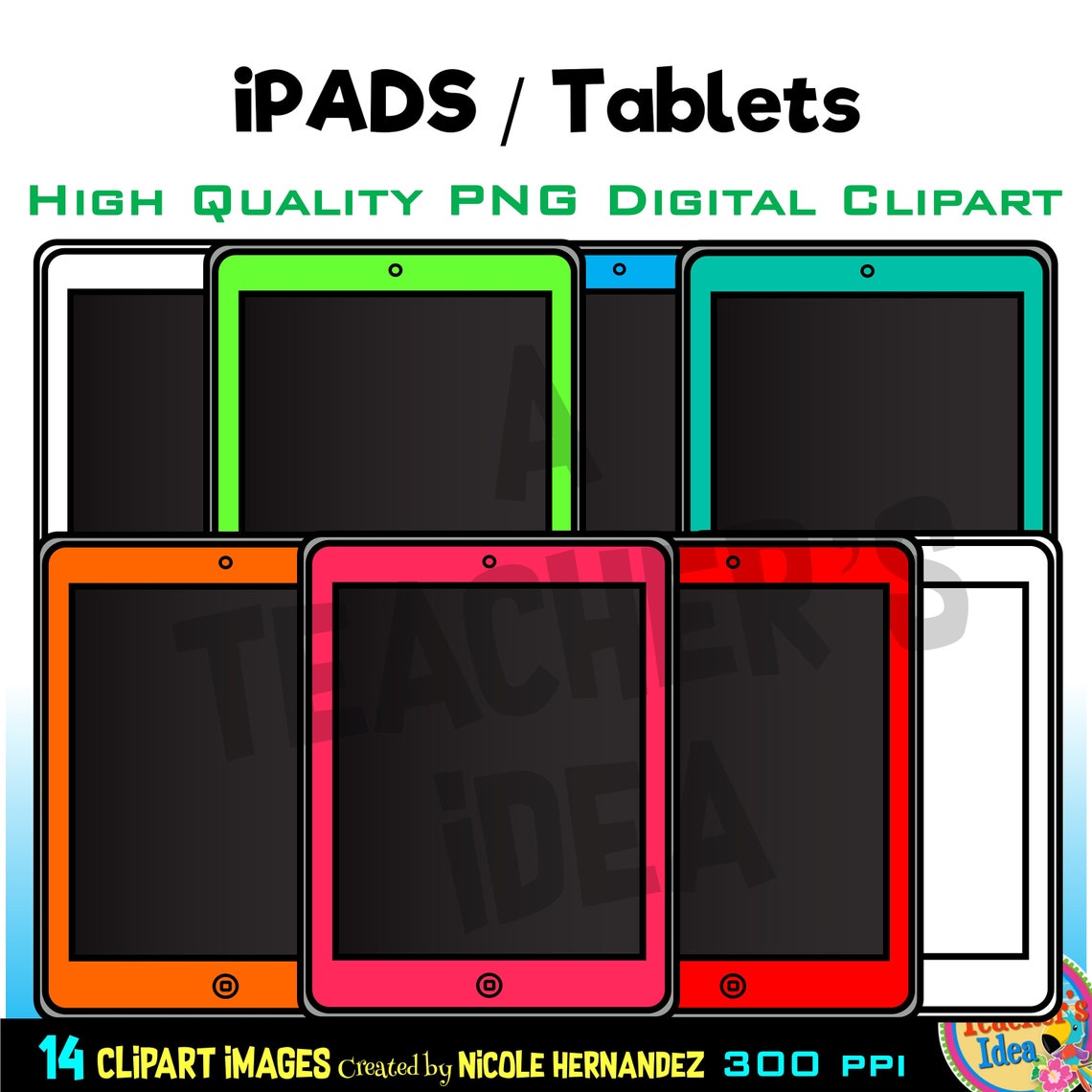 14 Tablet Clipart, iPad Clipart, Tablet Clip Art, Blank Screen, PNG ...