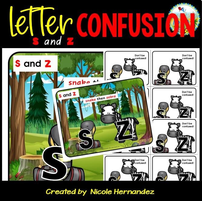 Letter Confusion Posters S and Z, Letter Reversal Posters, Classroom ...