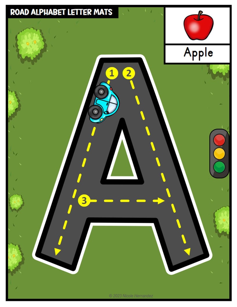Alphabet Road Tracing Letter Formation Mats - Etsy