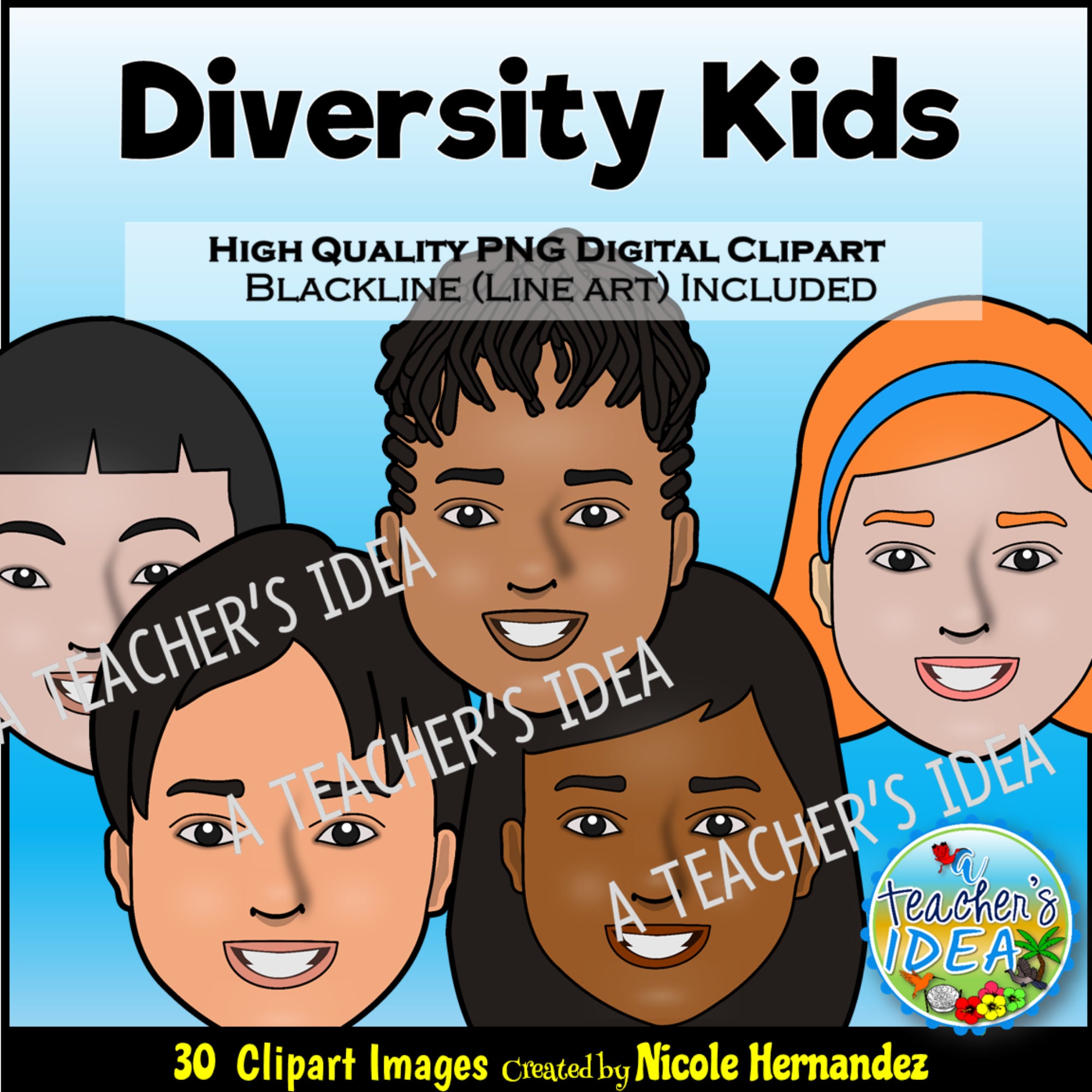 Diverse Kids Clipart, Diversity Kids Clipart, Multicultural Kids ...