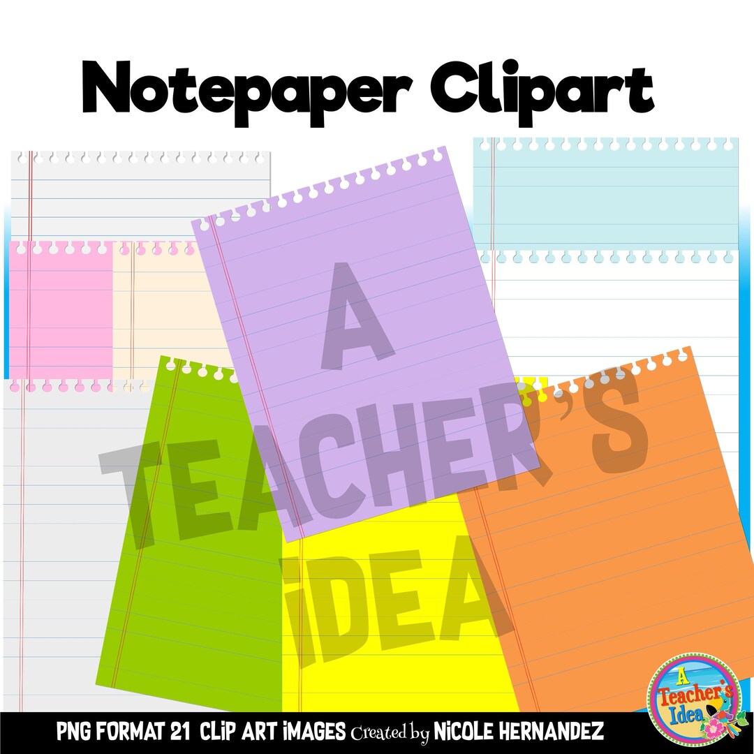 Notepaper Clipart Commercial Use Digital Clip Art Png Images - Etsy