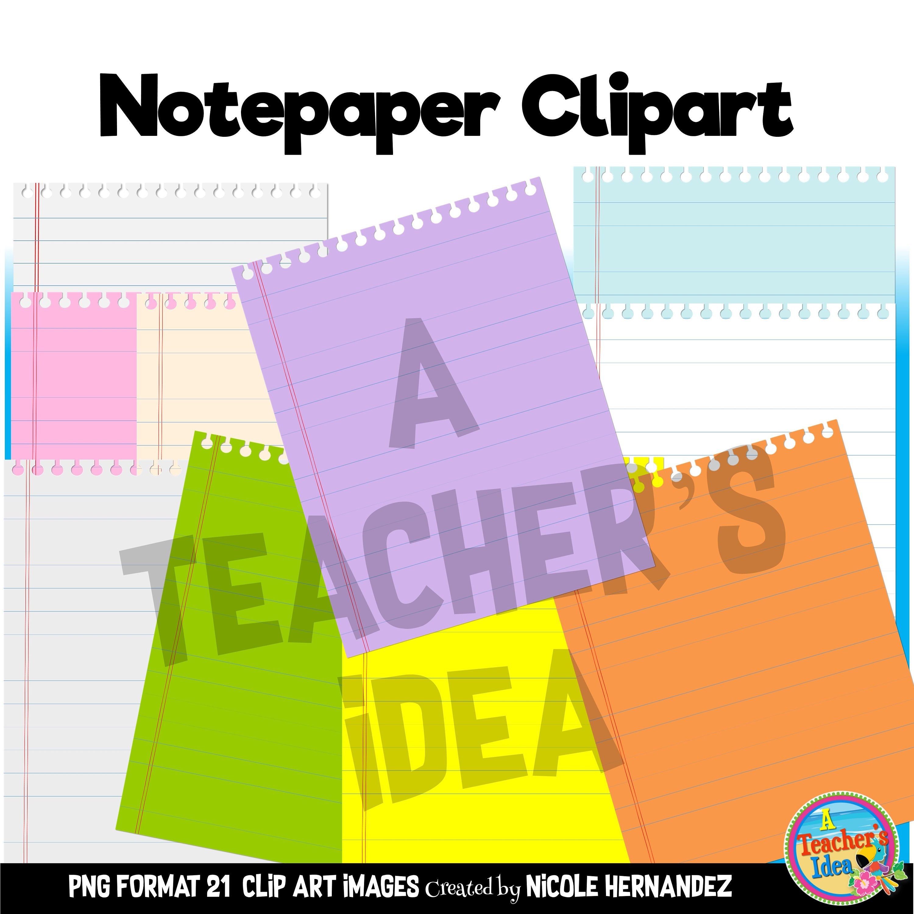Notepaper Clipart Commercial Use Digital Clip Art Png Images - Etsy