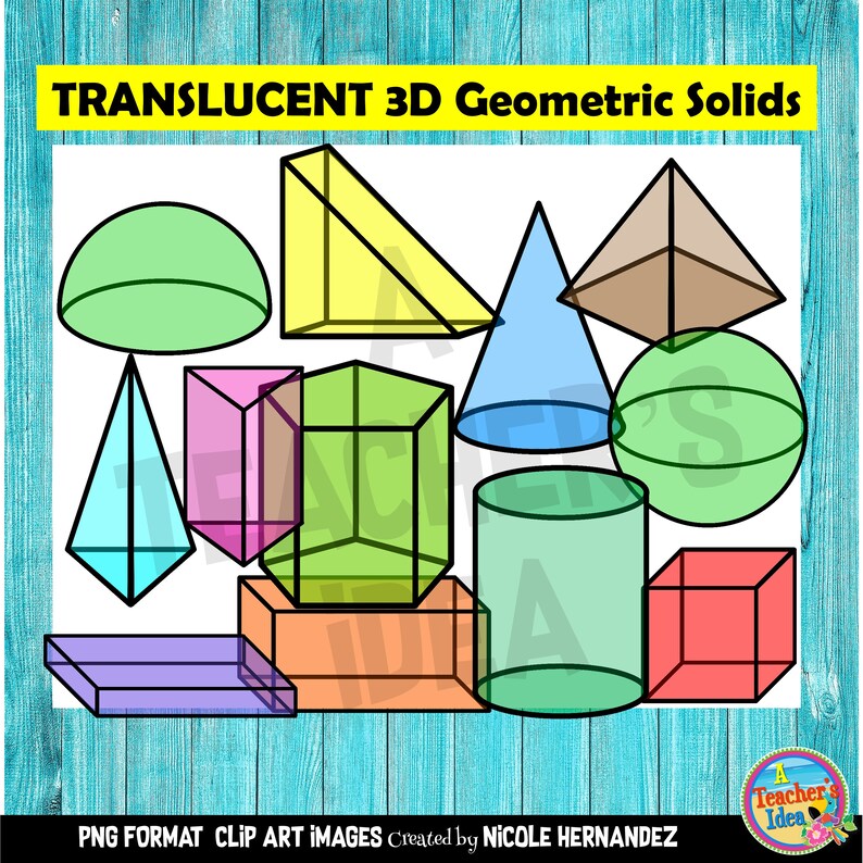 3D Shapes Clipart Solid Shapes PNG Clipart Digital Download - Etsy Canada