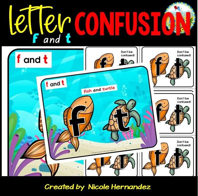 Letter Confusion Posters F and T, Letter Reversal Posters, Classroom ...