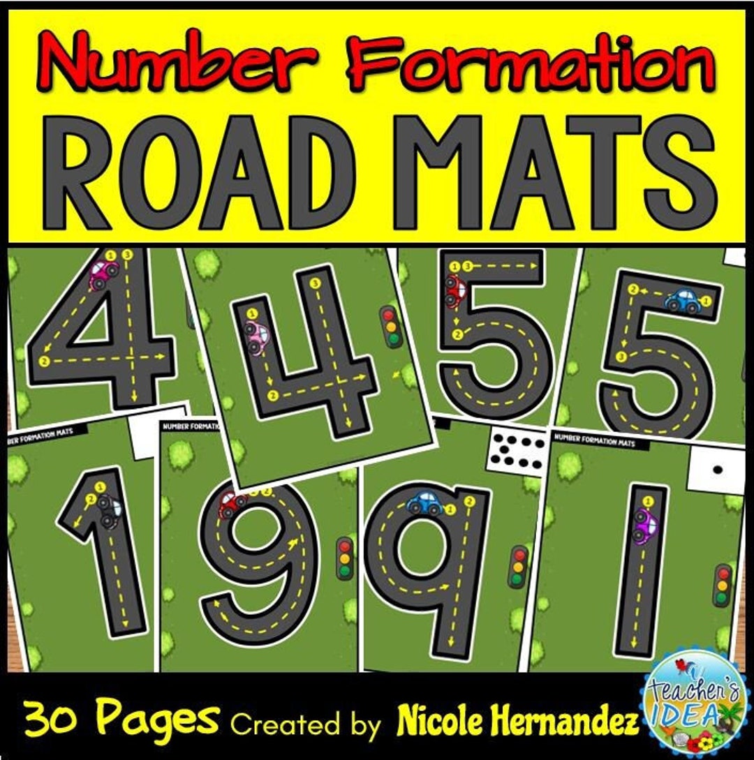 Road Numbers Tracing Formation Printable Mats - Etsy UK
