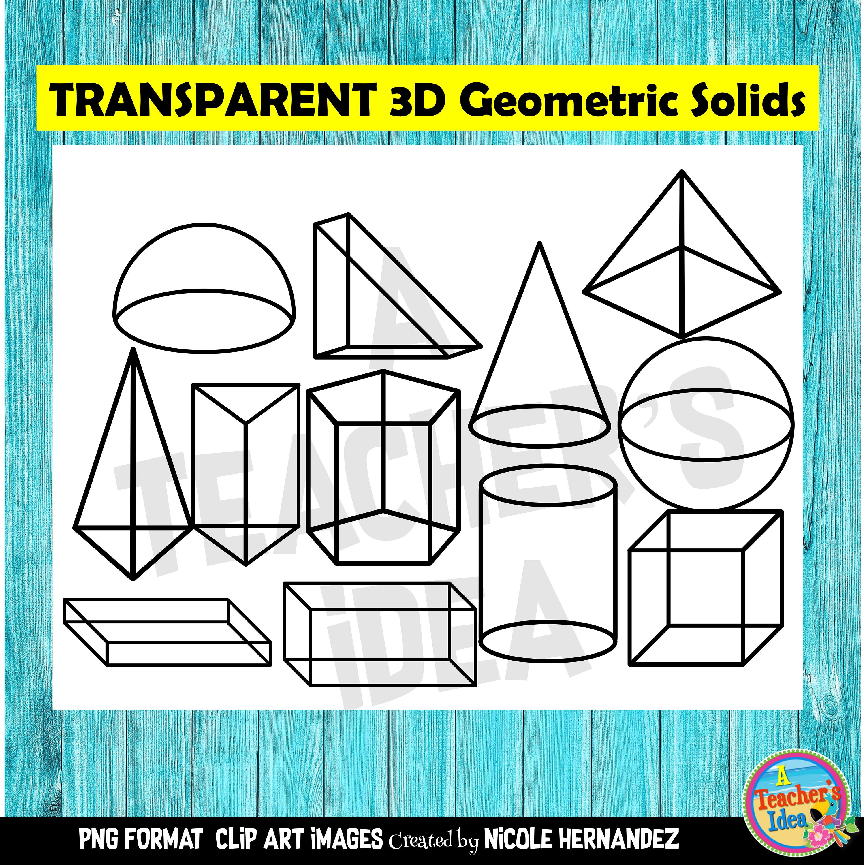 3D Shapes Clipart Solid Shapes PNG Clipart Digital Download - Etsy Canada