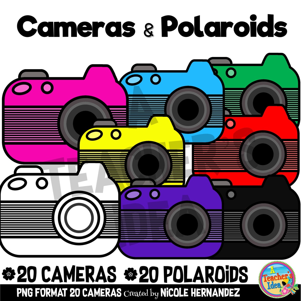 Camera Clipart, Polaroid Clipart for Commercial Use, Png Images - Etsy