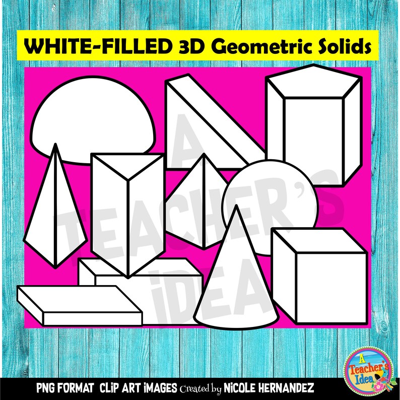 3D Shapes Clipart Solid Shapes PNG Clipart Digital Download - Etsy Canada