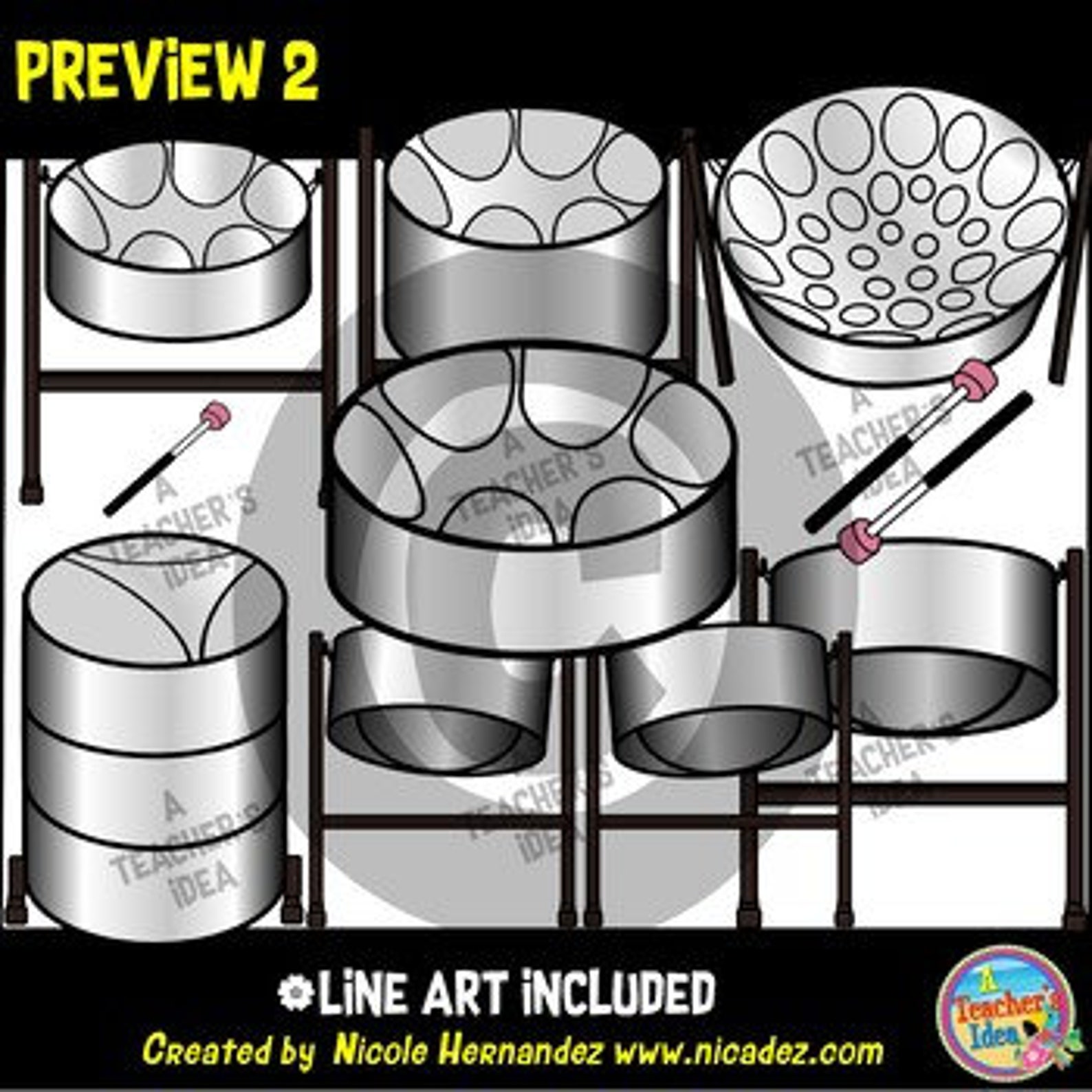 Steelpan Clipart Commercial Use, Digital Download, Png Images - Etsy