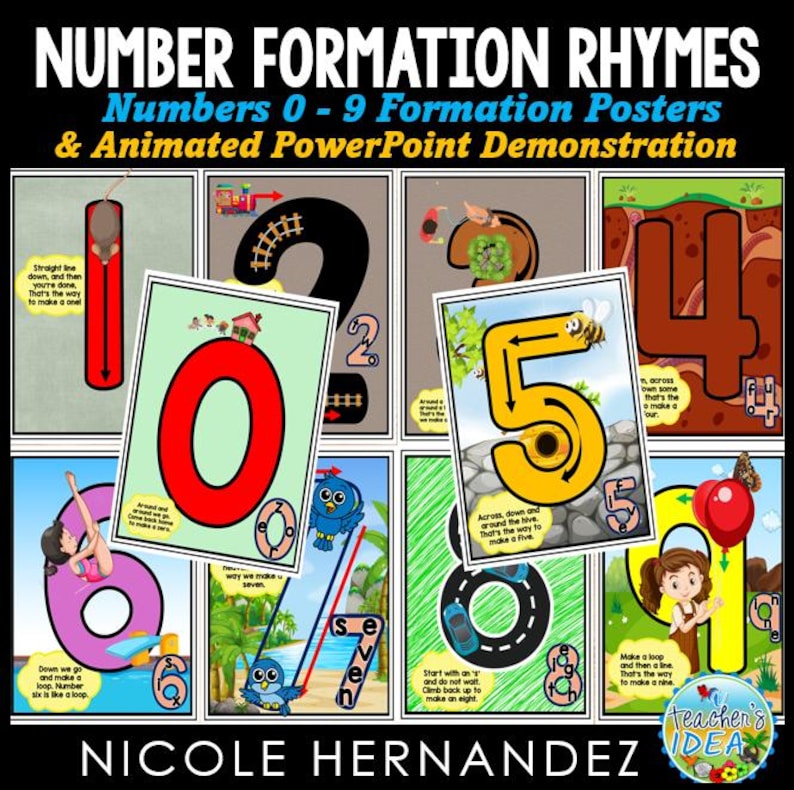 Number Formation Rhyme Posters - Etsy