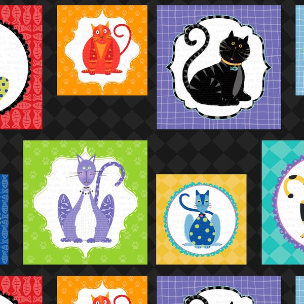 Cat Quilt Panel - Etsy