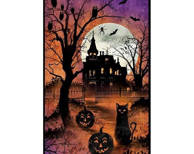 Frightful Night Fabric Panel, Quilting Fabric, Cotton Fabric, Fabric by ...