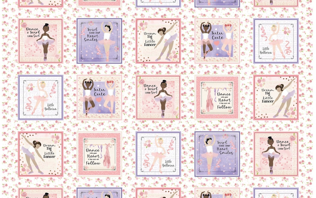 Tutu Cute Boxes Multi Fabric Panel Benartex 14138B-99 Cotton Fabric ...