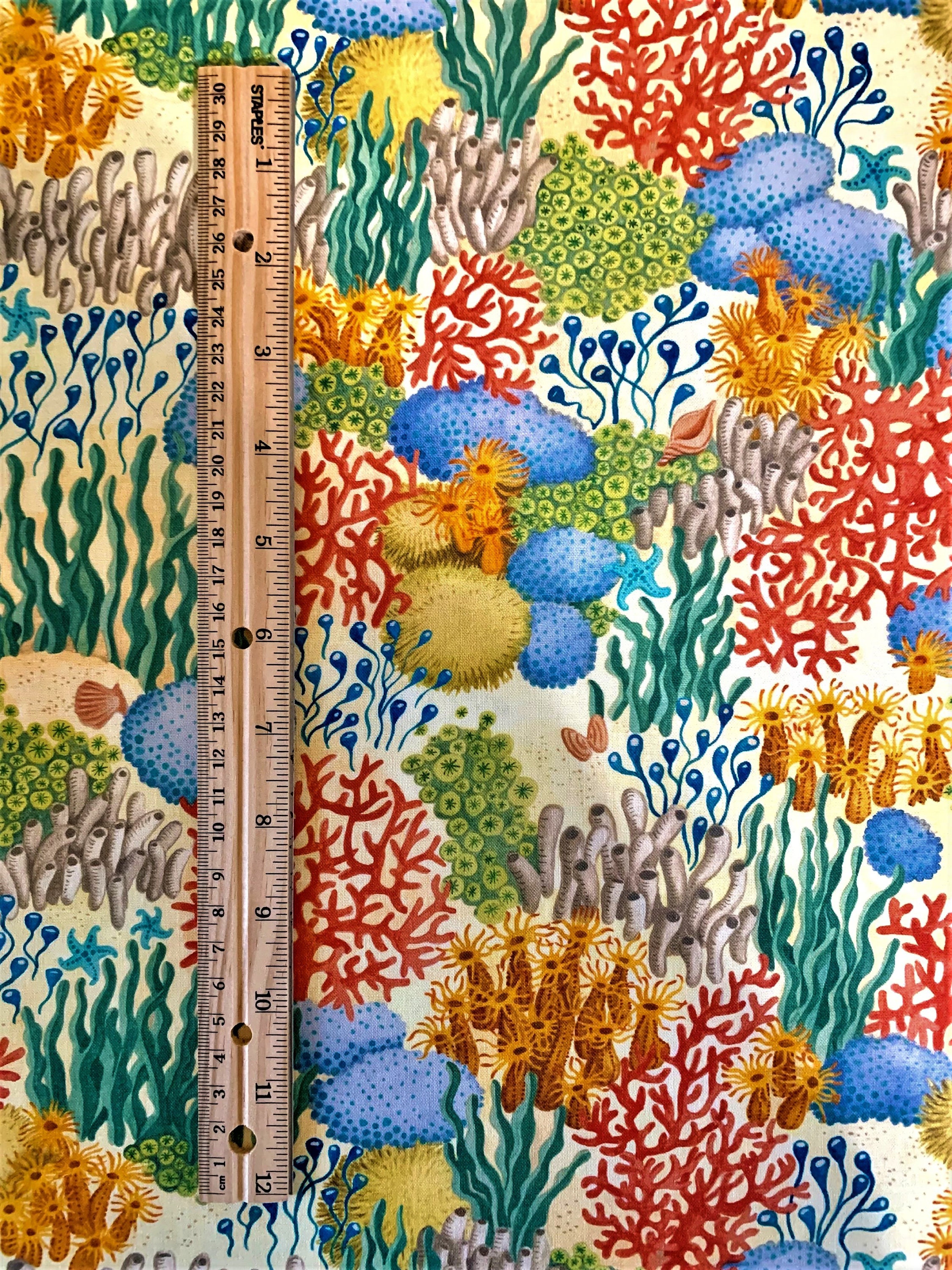 Once Upon a Mermaid Reef Fabric Cotton Fabric Quilting - Etsy