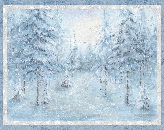 Woodland Frost Blue Craft Fabric Panel 24 X 44 17781-491 Cotton Fabric ...