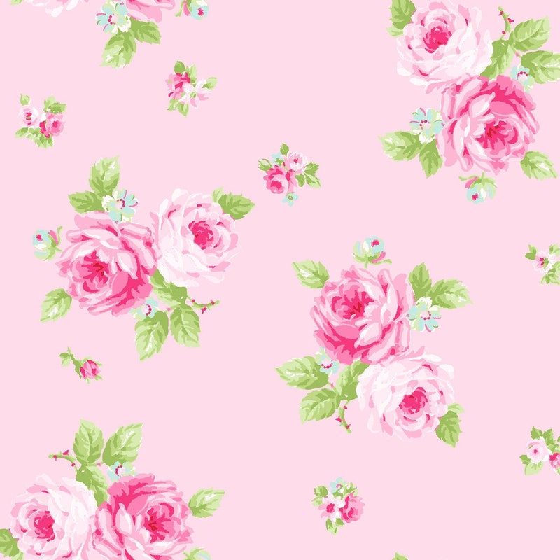 Pink Roses Fabric - Etsy