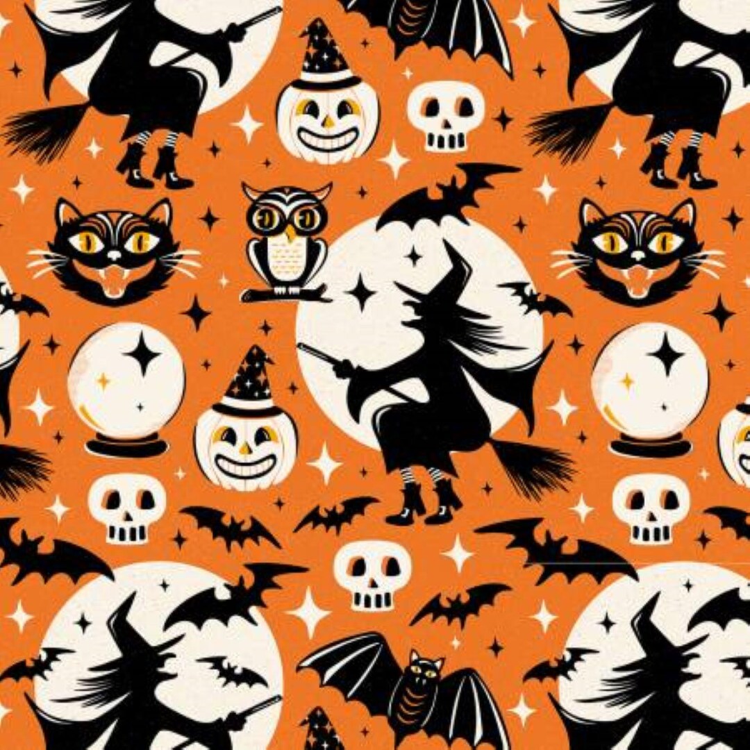 Witching Hour Witchy Wonder Allover Print Fabric WHOU5394-O Cotton ...