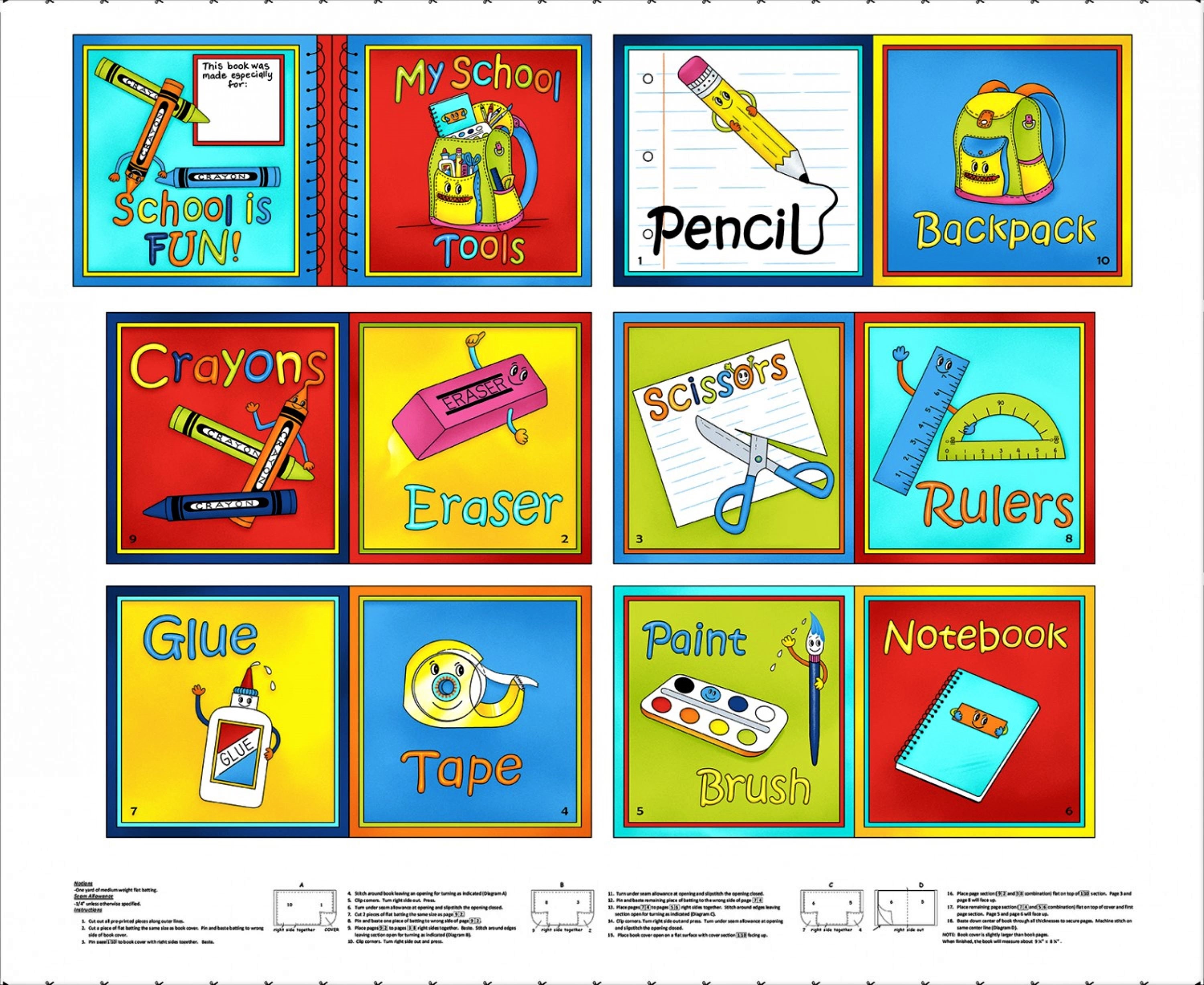 It's Elementary Cloth Book Panel Toddler Soft Book Panel - Etsy