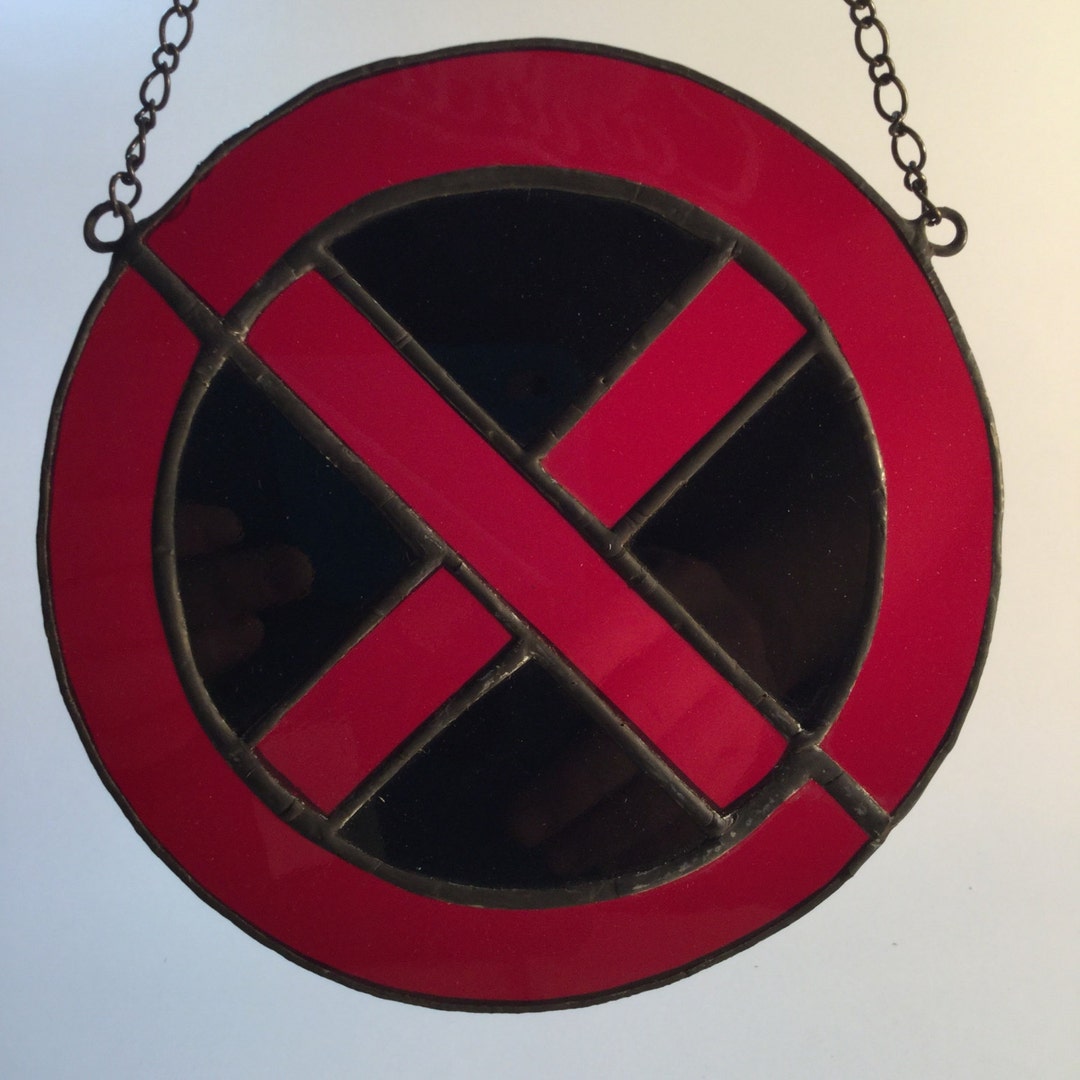 Stained Glass X-men Superhero Logo Window Hanger. Marvel Comics Fan Art ...