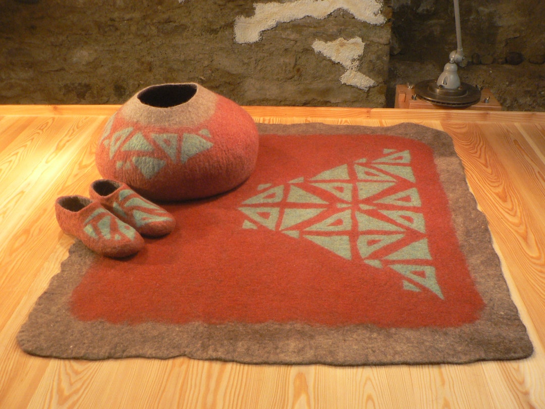 Felted Wool Rug - Etsy