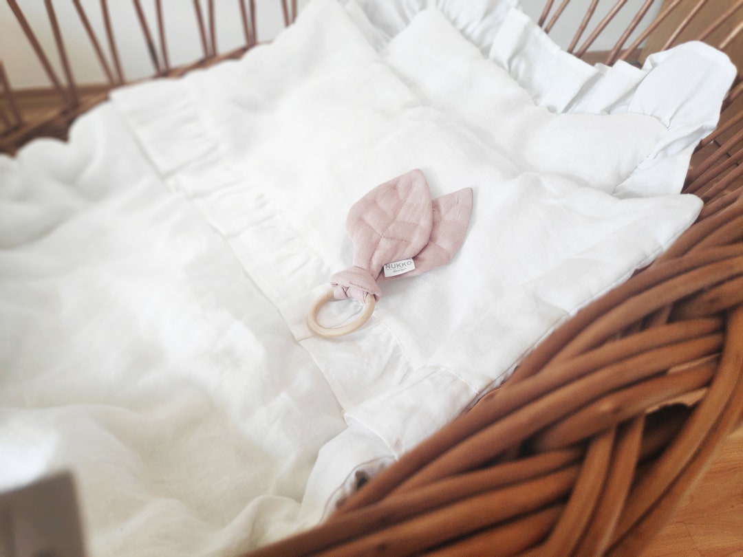 White Linen Baby Bedding Set, Natural Organic Crib Bedding ...