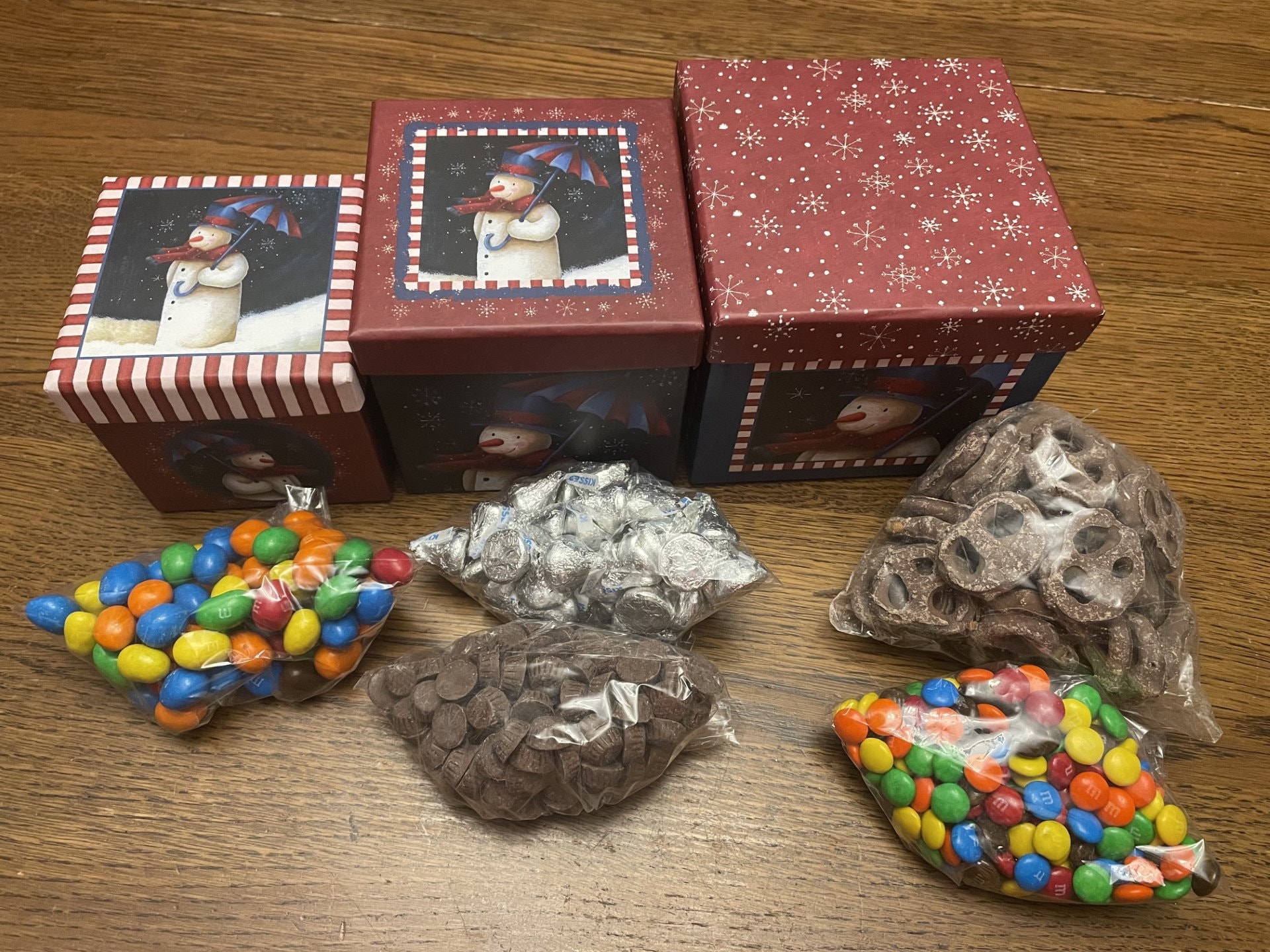 Holiday Chocolate Box Tower Candy Filled Nesting Boxes Secret Santa ...