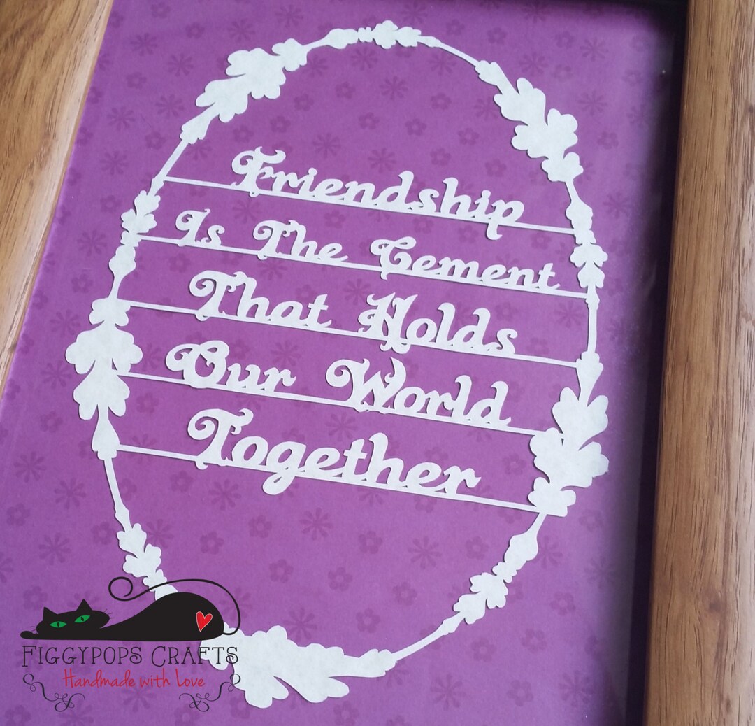 PAPERCUT TEMPLATE - Friendship Quote - Etsy