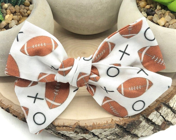 Football Bow | 20 Styles | Sports Hair Bow, Schoolgirl Bow, Tuxedo Bow ...