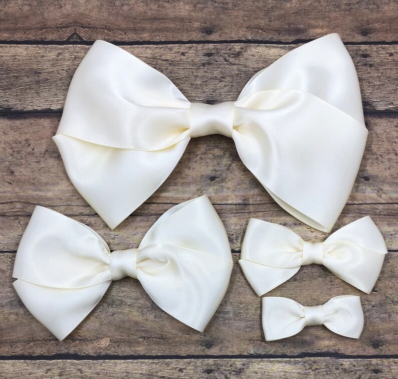 9 Styles/sizes Ivory Satin Bow Large Ivory Bow Ivory | Etsy