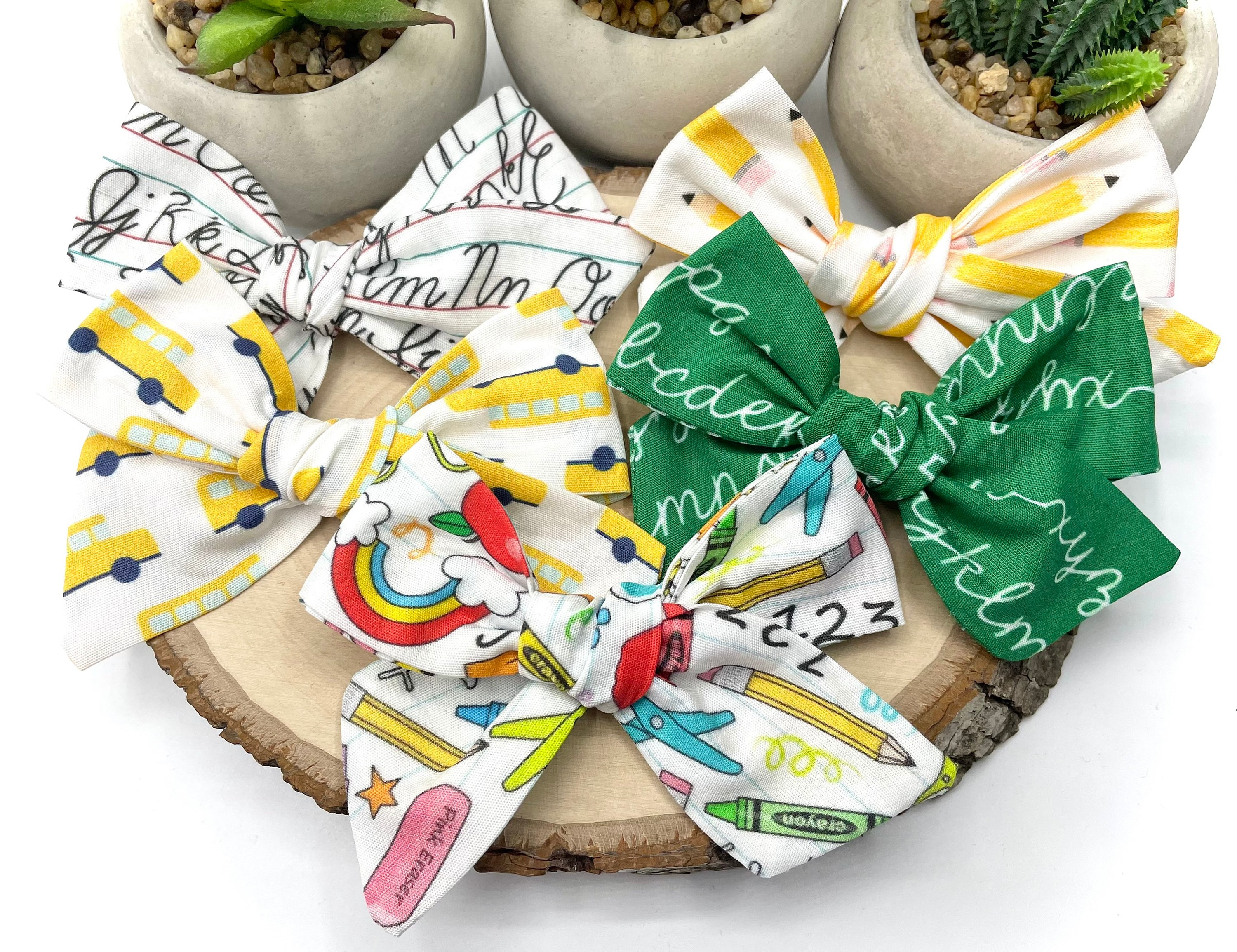 Back to School Bow 20 Styles You Choose 1 Cursive Bow | Etsy