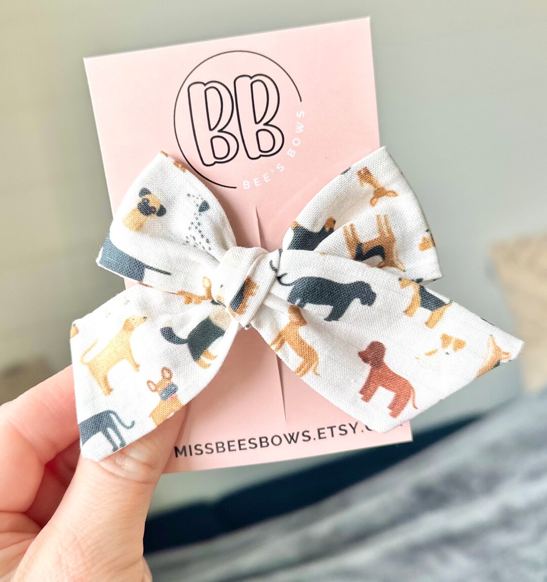 All the Dogs Bow | 20 Styles | Hound Labrador Pug Poodle Bow, Dog Lover ...