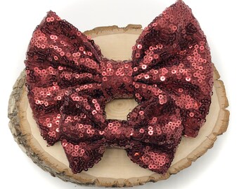 Maroon Hair Bow - Etsy