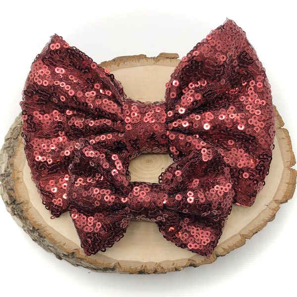 Maroon Hair Bow - Etsy