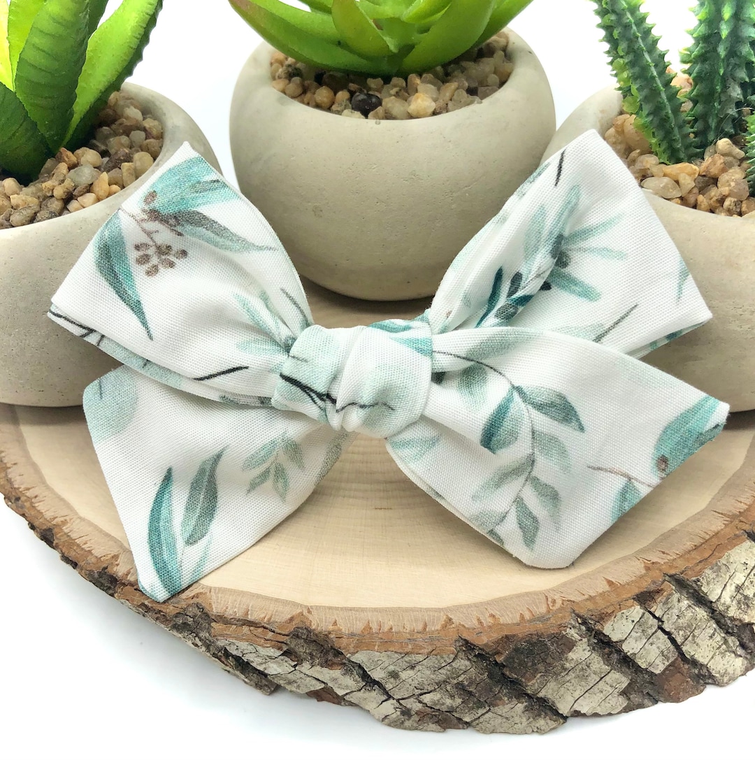Watercolor Greenery Bow | 20 Styles | Eucalyptus Bow, Green Floral Bow ...