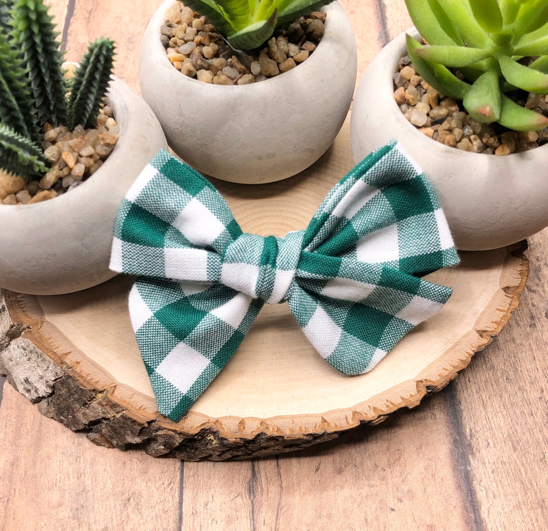 20 Styles | Buffalo Check Bow | Green and White | Plaid Bow, Christmas ...
