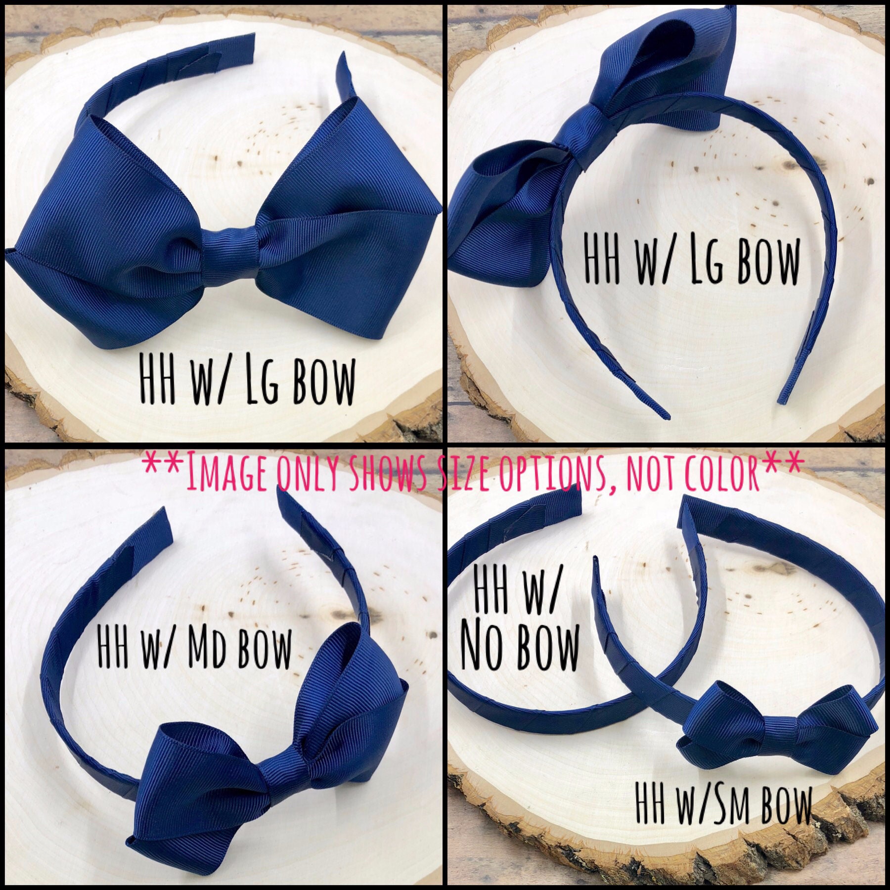 Navy Blue Satin Bow on Hard Headband Large Navy Blue Bow | Etsy