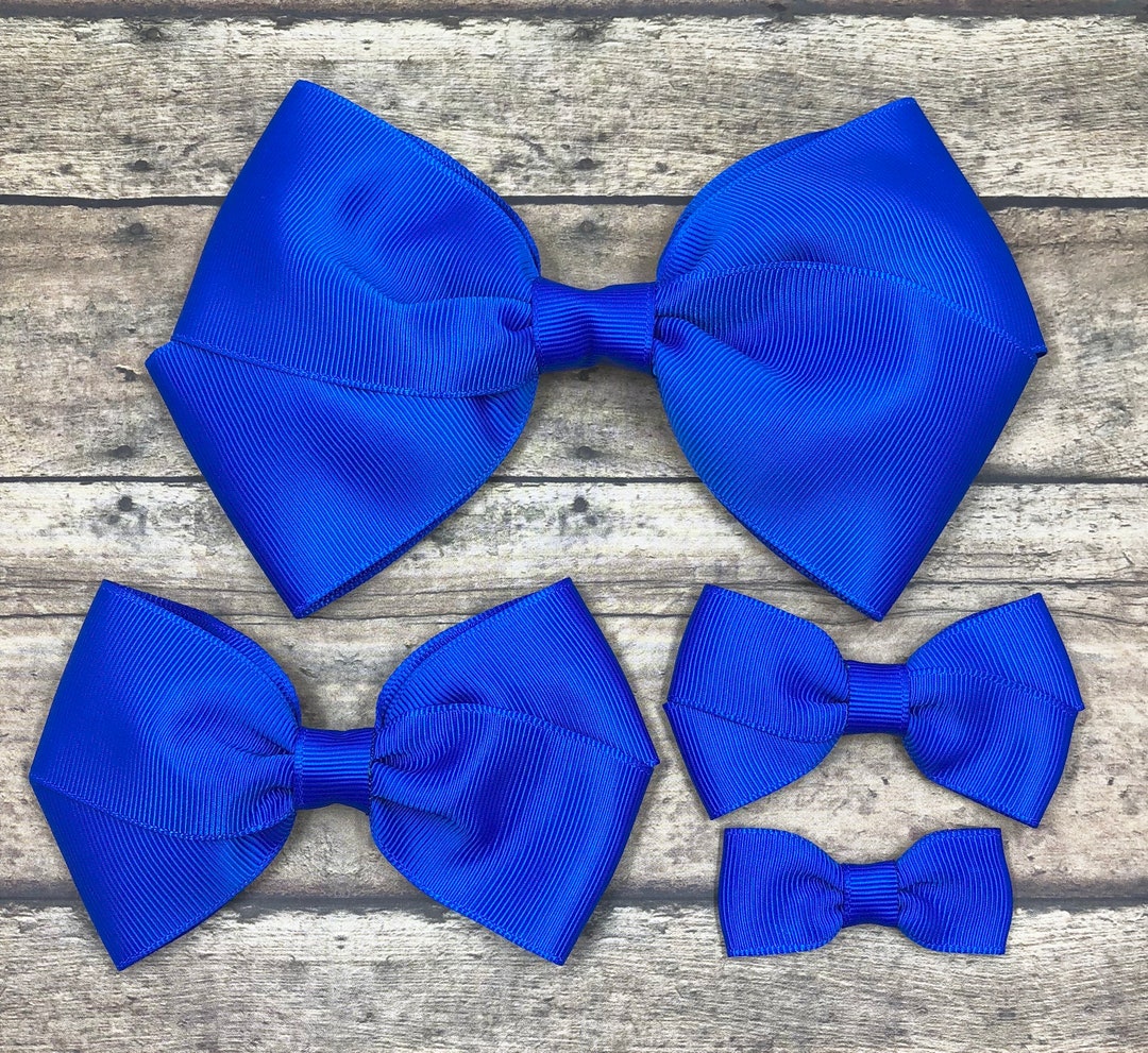 Royal Blue Bow, Royal Blue Hard Headband, Solid Blue Bow, Large Blue ...