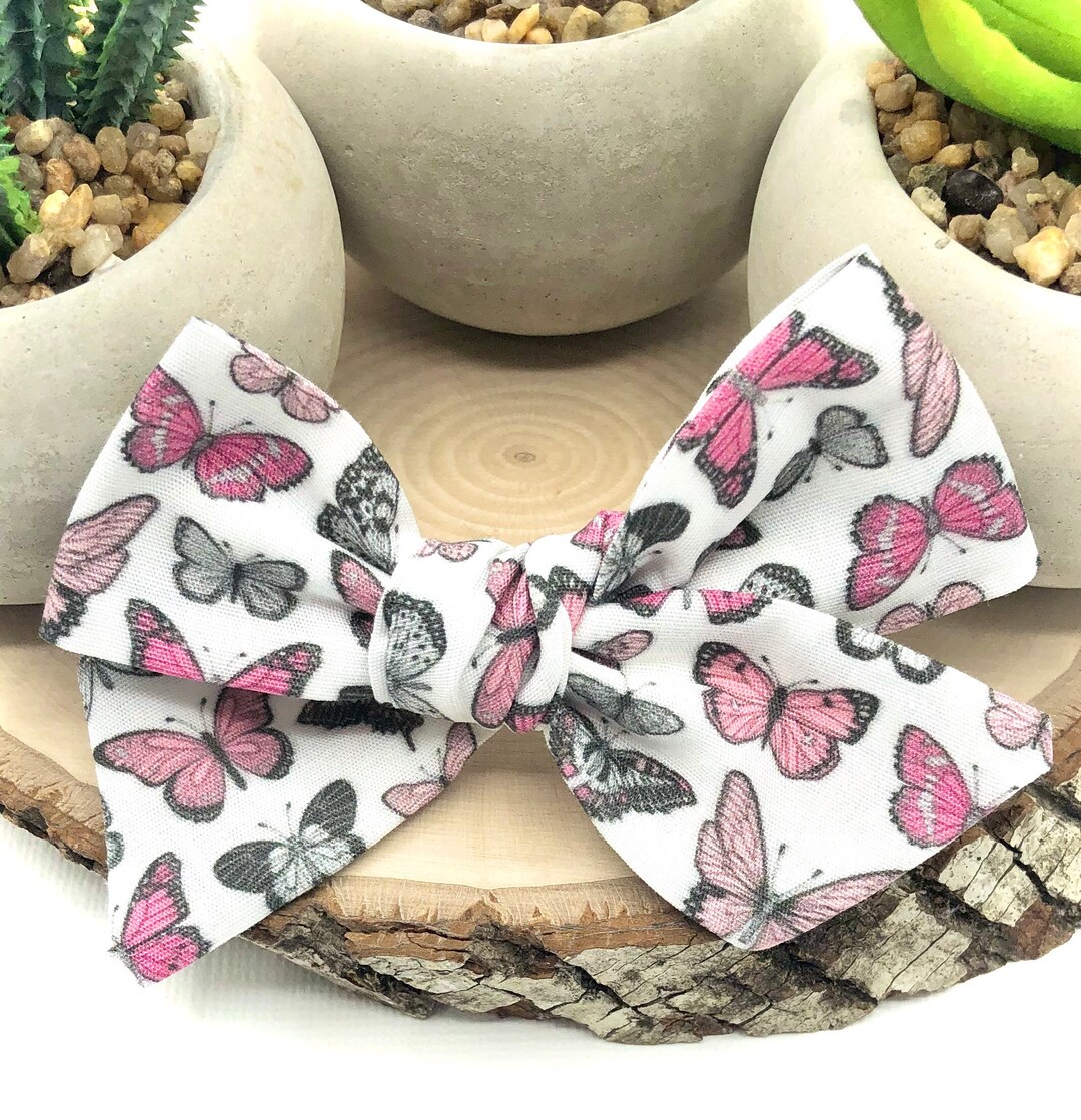 Pink Butterfly Bow | 20 Styles | Butterfly Party Gift, Schoolgirl Bow ...