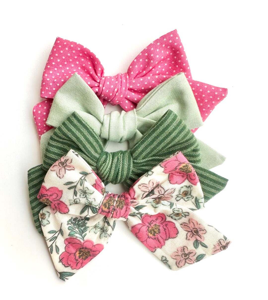 Vintage Peony Bow Set | 20 Styles | Linen Ribbed Knit Bow, Watercolor ...