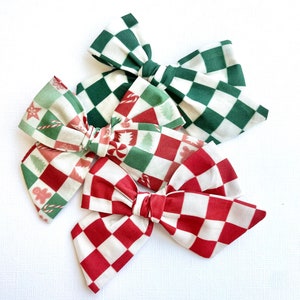 Christmas Checker Bow, You Choose One! | 20 Sizes/styles| Schoolgirl ...