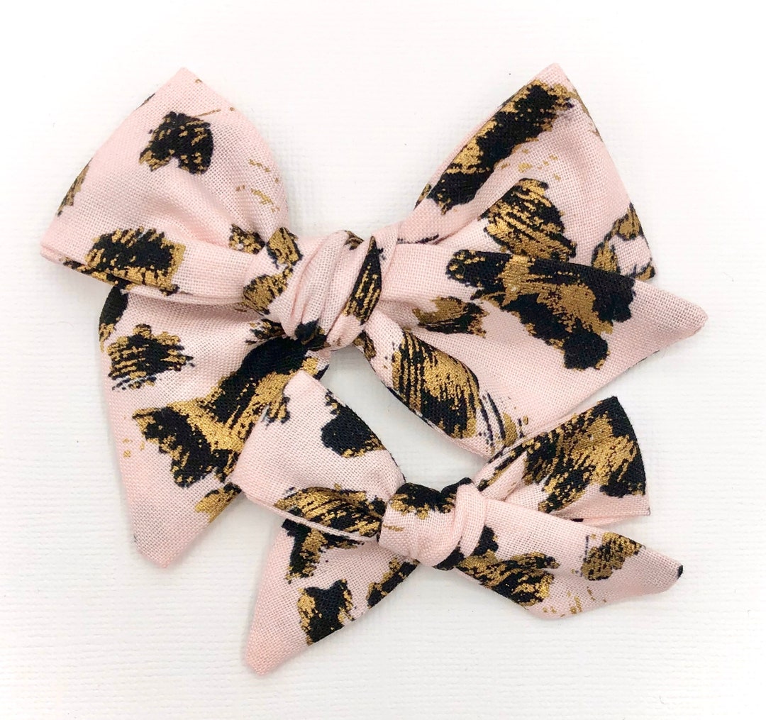 20 Styles | Pink Leopard Print Bow | Cheetah Print Bow, Schoolgirl Bow ...