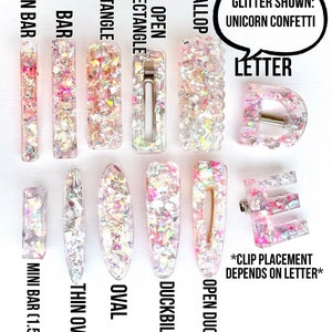 Easter Spring Resin Clip, You Choose 1 6 Shapes Chunky Glitter Hair ...