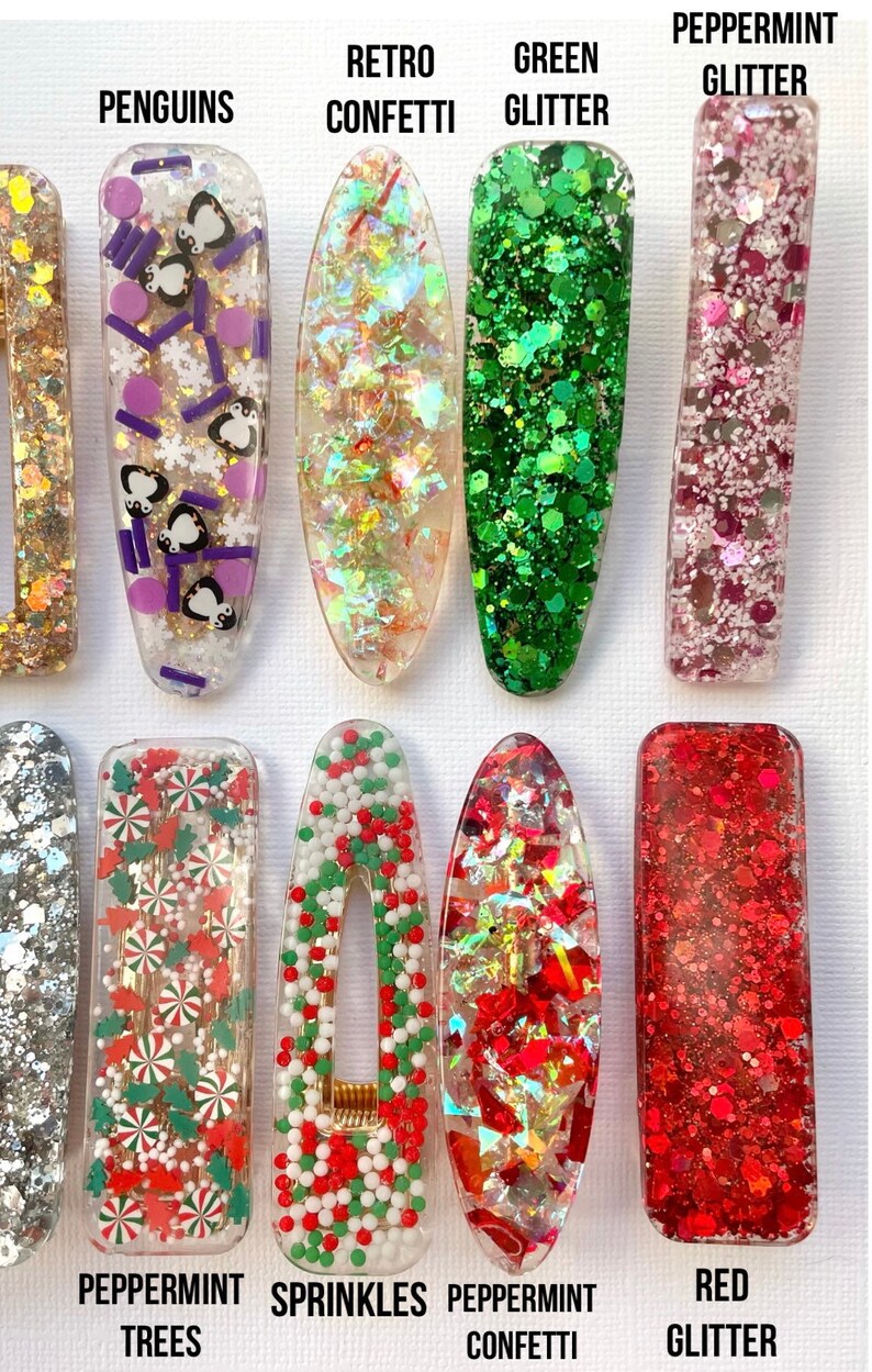 Christmas Winter Resin Clip You Choose 1 6 Shapes Chunky - Etsy