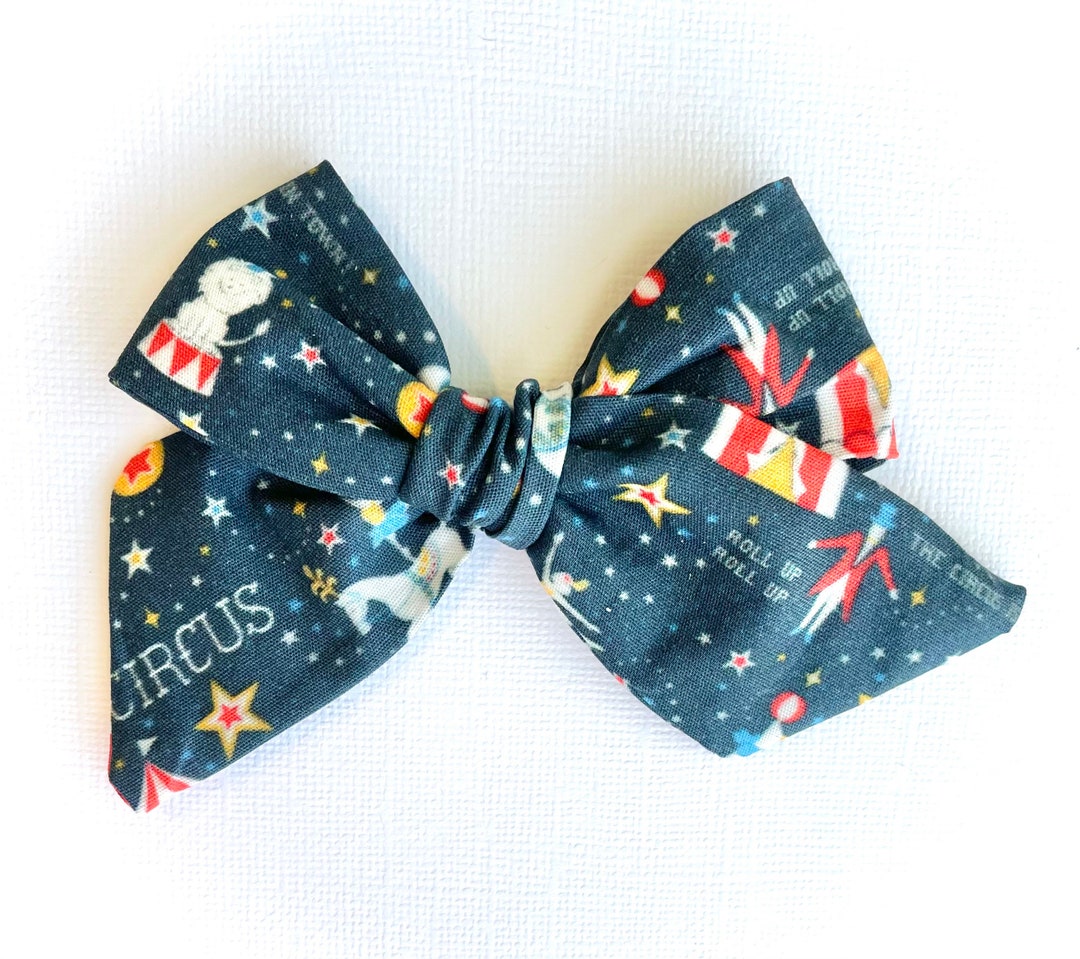 Navy Circus Bow 20 Styles Cotton Candy Pretzel Bow, Schoolgirl Bow ...