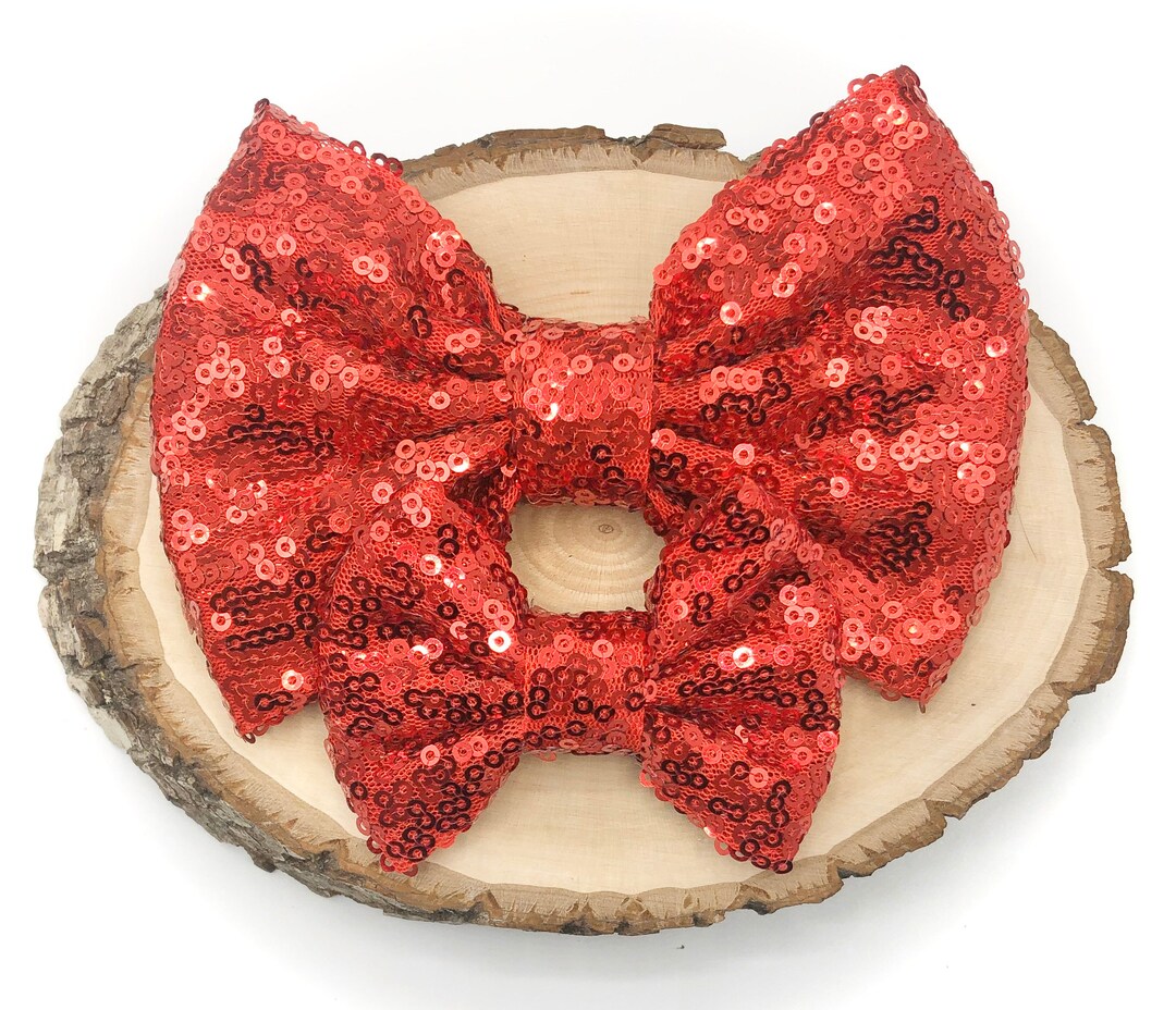 Red Sequin Bow, Sequin Hair Bow, Red Hair Bow, Red Baby Bow, Red ...