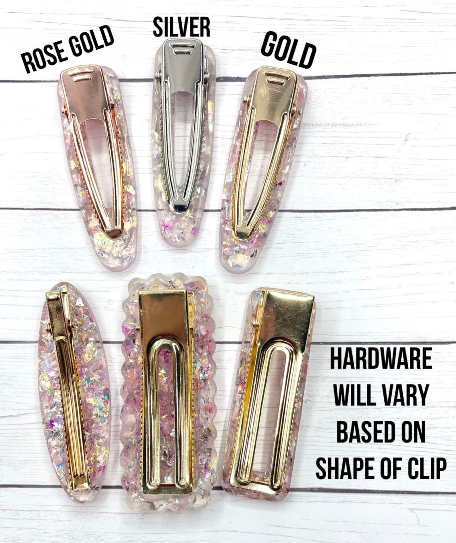 Star Glitter Acrylic Clip You Choose 1 6 Shapes Gold or - Etsy