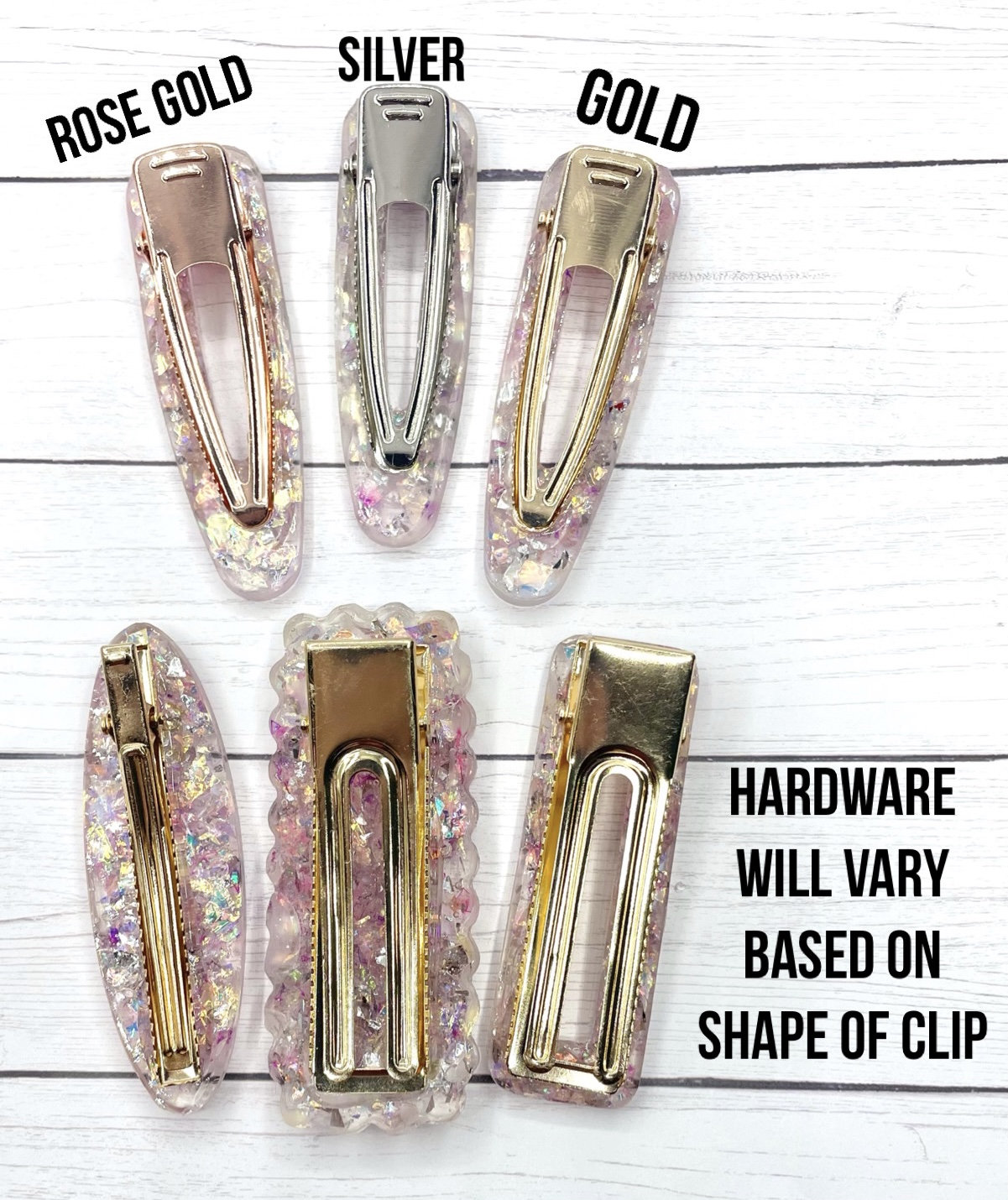 Star Glitter Acrylic Clip You Choose 1 6 Shapes Gold or - Etsy